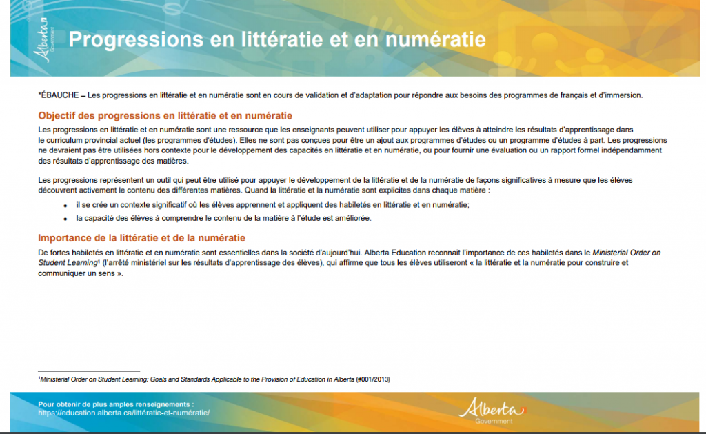 Literacy and Numeracy Programming - Alberta Regional Professional ...
